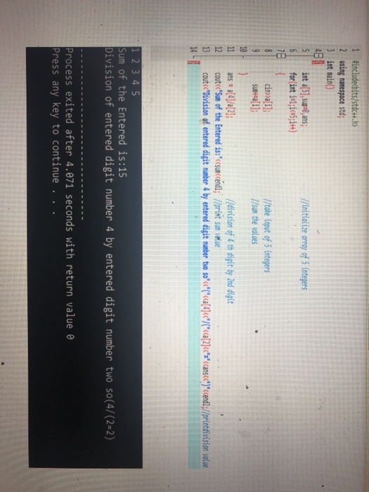 Solved CODE: #include using namespace std; int main() | Chegg.com