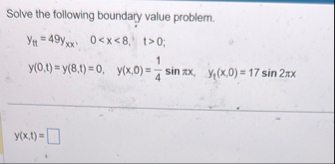 Solved Solve the following boundary value | Chegg.com