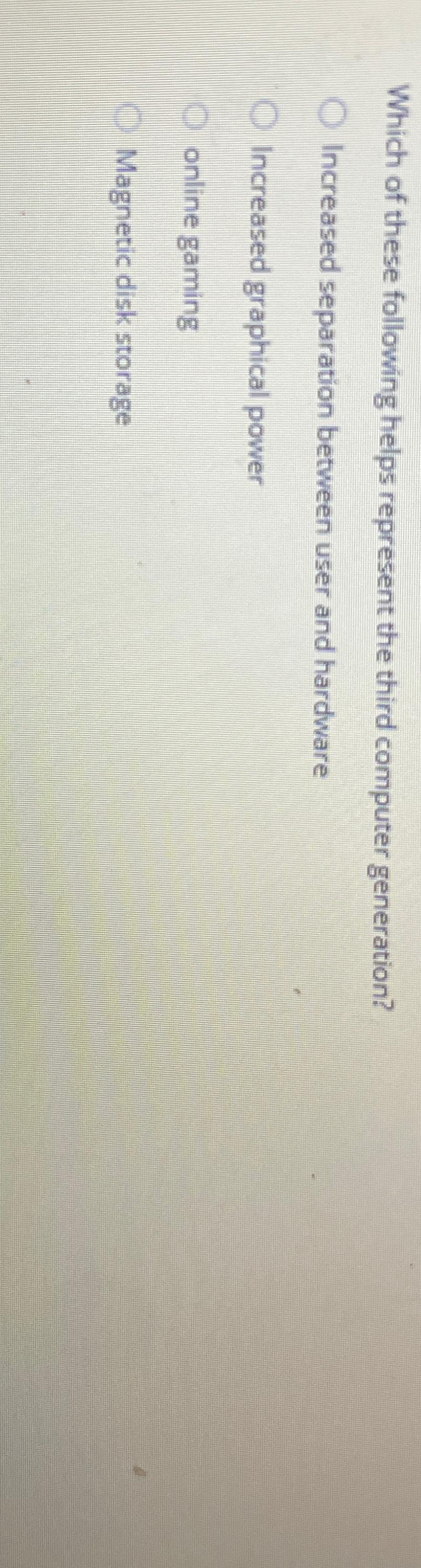 Solved Which of these following helps represent the third | Chegg.com