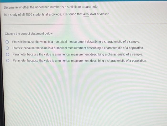 Solved Determine whether the underlined number is a | Chegg.com