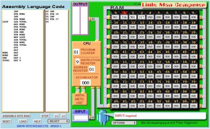 Solved INP STA NUM1 INP STA NUM2 LOOP LDA TOTAL ADD NUM1 STA | Chegg.com