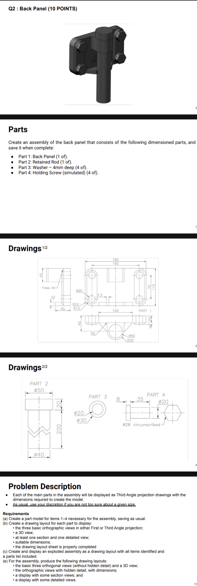 Solved Q1 ﻿: Fork Connector and Rod (10 ﻿POINTS)2PartsThere | Chegg.com