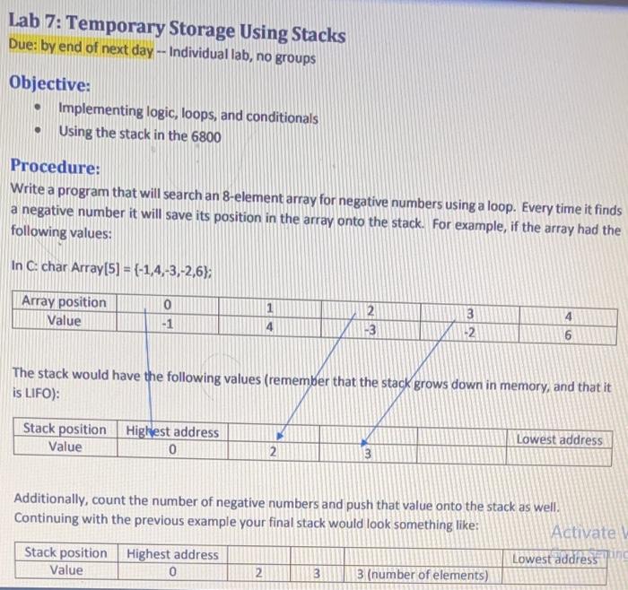 Solved Lab 7: Temporary Storage Using Stacks Due: by end of | Chegg.com