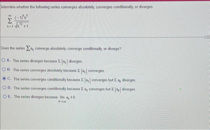 Solved Determine whether the following series converges | Chegg.com