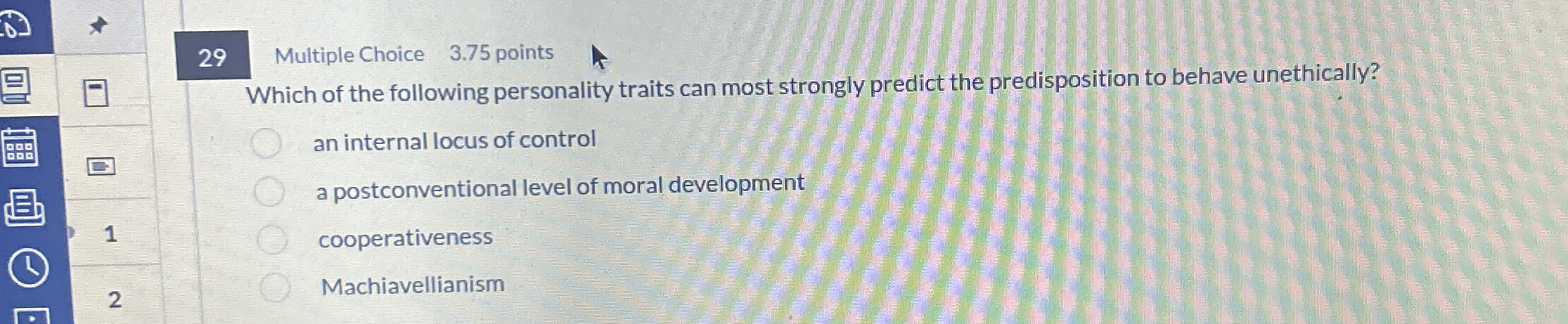 Solved 29Multiple Choice3.75 ﻿pointsWhich of the following | Chegg.com