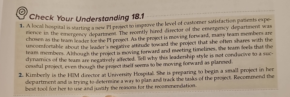 Solved (3) ﻿Check Your Understanding 18.1A local hospital is | Chegg.com