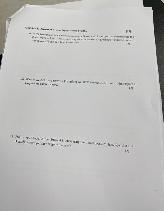 Solved Question 1: Answer the following questians briefly. | Chegg.com