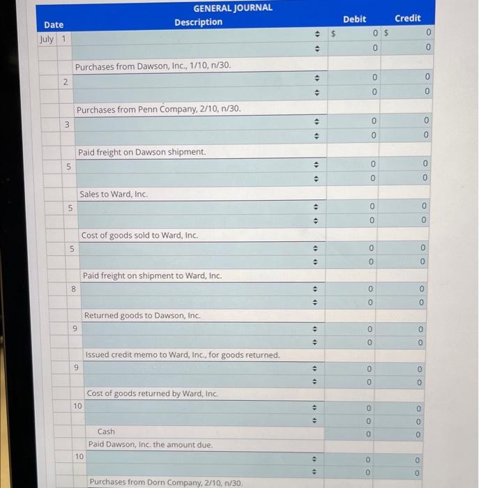 Solved Journal Entries for Merchandise | Chegg.com
