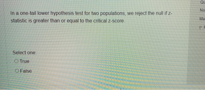 Solved In a one-tail upper hypothesis test for a single | Chegg.com