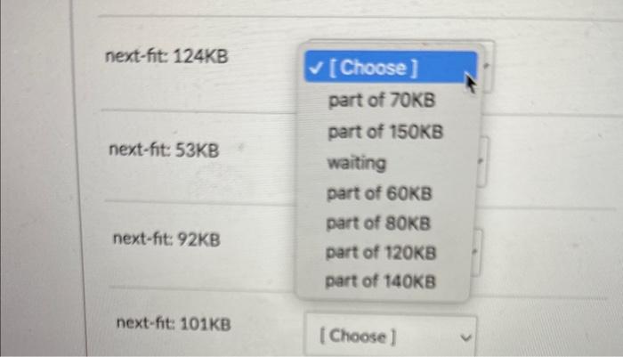 Solved Given separated memory holes of 60KB, 70KB, 150KB, | Chegg.com