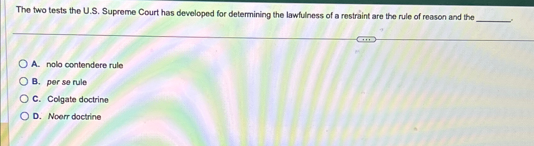 Solved The two tests the U.S. ﻿Supreme Court has developed | Chegg.com