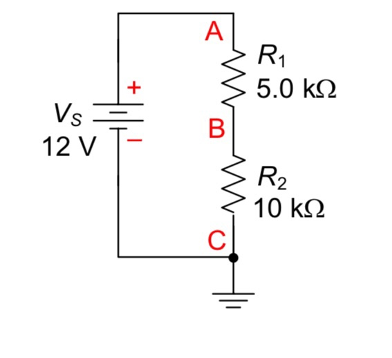 Solved In the following resistor circuit, calculate voltage | Chegg.com