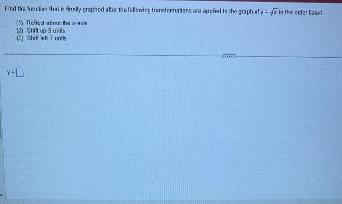 Solved Find the function that is finally graphed after the | Chegg.com