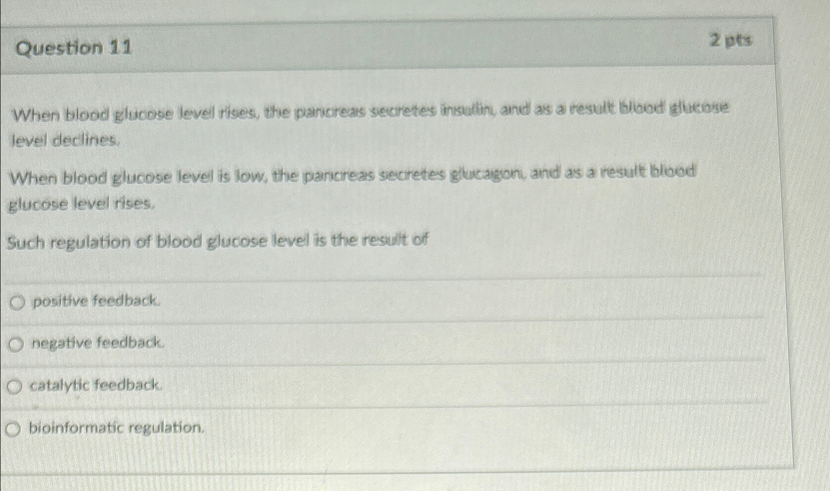 Solved Question 112 ﻿ptsWhen blood glucose level rises, the | Chegg.com