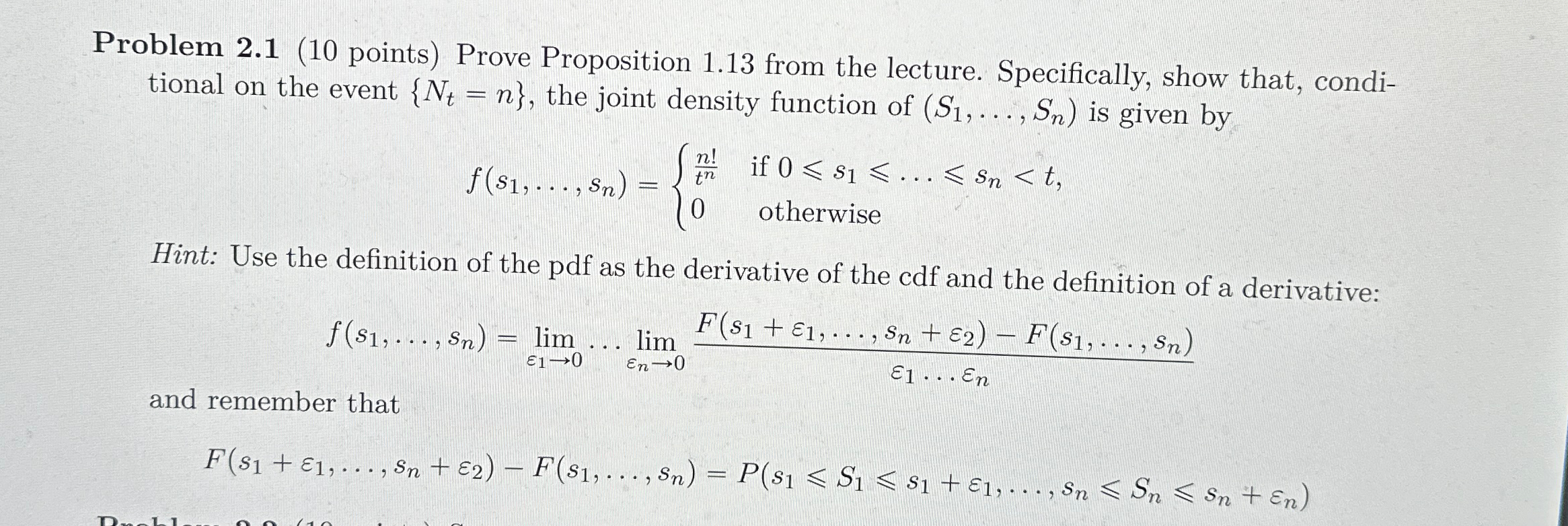 Solved Problem 2.1 (10 ﻿points) ﻿Prove Proposition 1.13 | Chegg.com