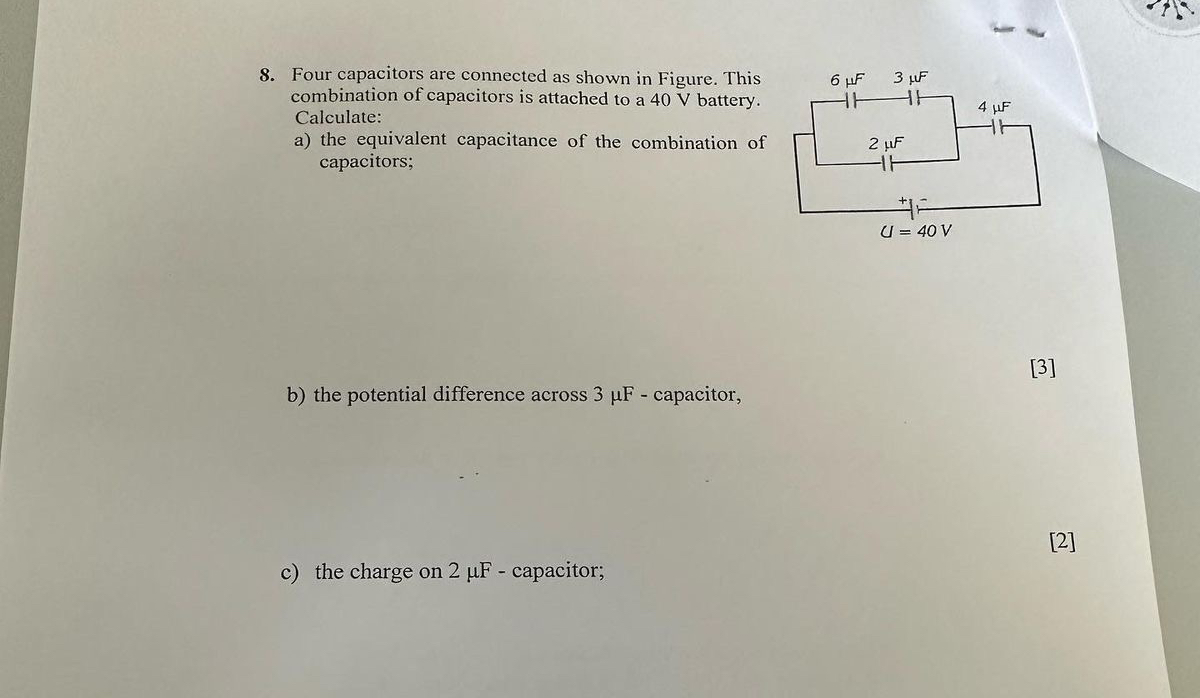 Solved Four capacitors are connected as shown in Figure. | Chegg.com