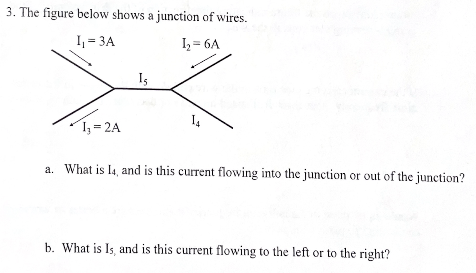 Solved The figure below shows a junction of wires.a. ﻿What | Chegg.com