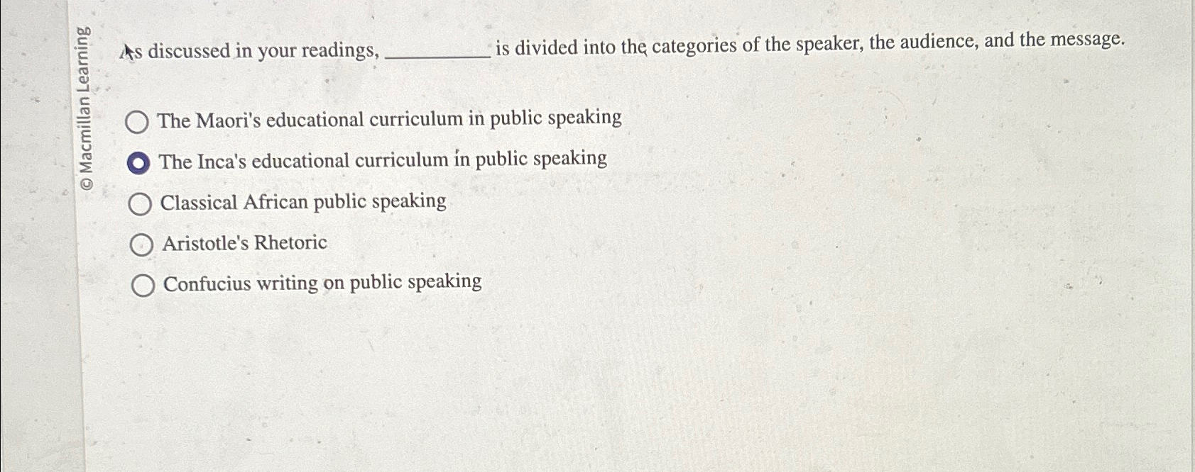 Solved discussed in your readings,is divided into the | Chegg.com