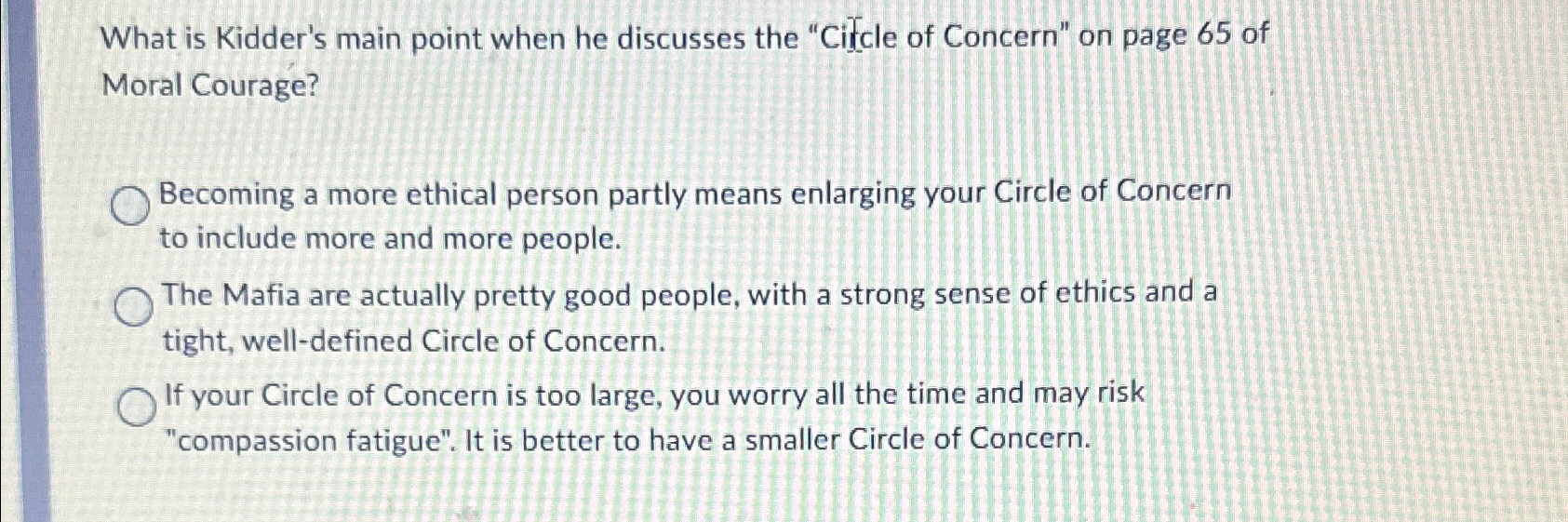 Solved What is Kidder's main point when he discusses the | Chegg.com