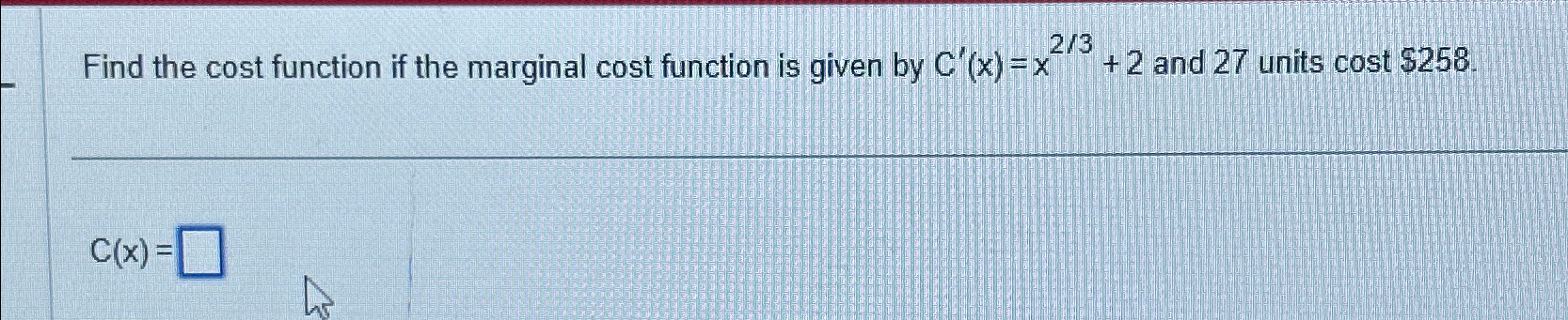 Solved Find the cost function if the marginal cost function | Chegg.com