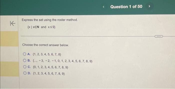 Solved Express the set using the roster method. {x∣x∈N and | Chegg.com