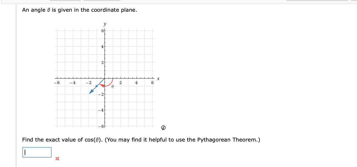 Solved An ﻿angle θis ﻿given in ﻿the coordinate plane.Find | Chegg.com