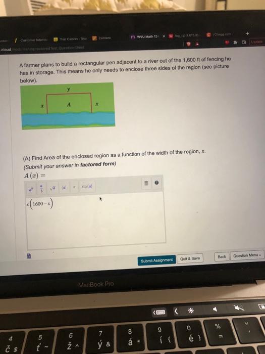 Solved A farmer plans to build a rectangular pen adjacent to | Chegg.com