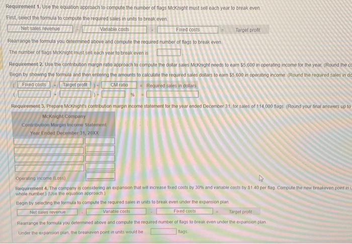 Solved Mcknight Company sells flags with feam logos. | Chegg.com