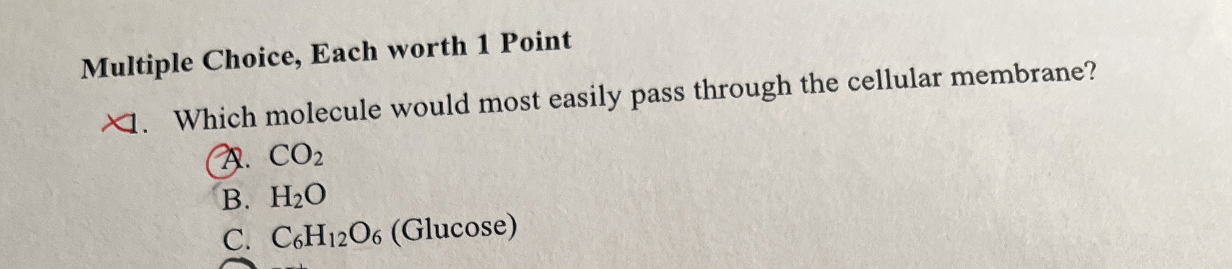 Solved Multiple Choice, Each worth 1 ﻿PointWhich molecule | Chegg.com