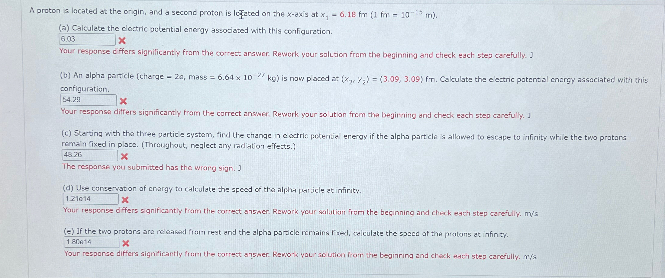 Solved A proton is located at the origin, and a second | Chegg.com