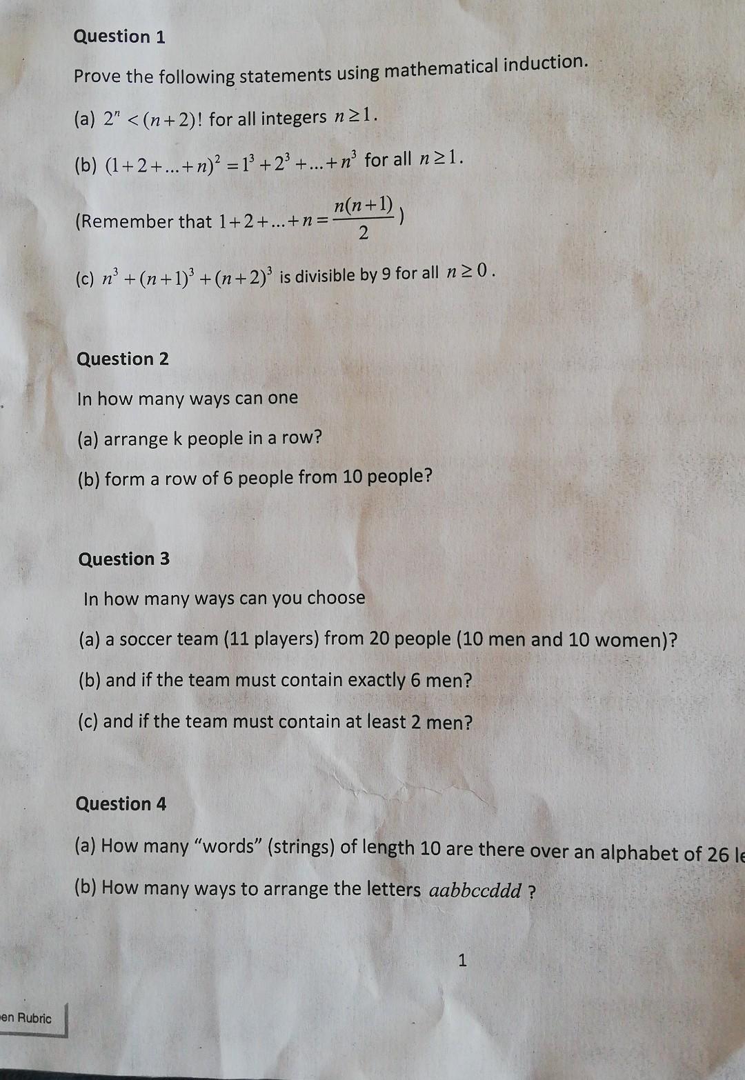 Solved Question 1 Prove the following statements using | Chegg.com