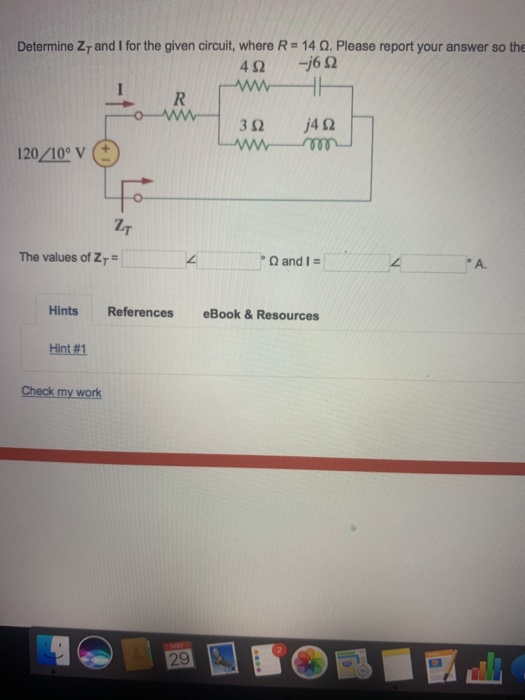 Solved Determine ZT and I for the given circuit, where R = | Chegg.com
