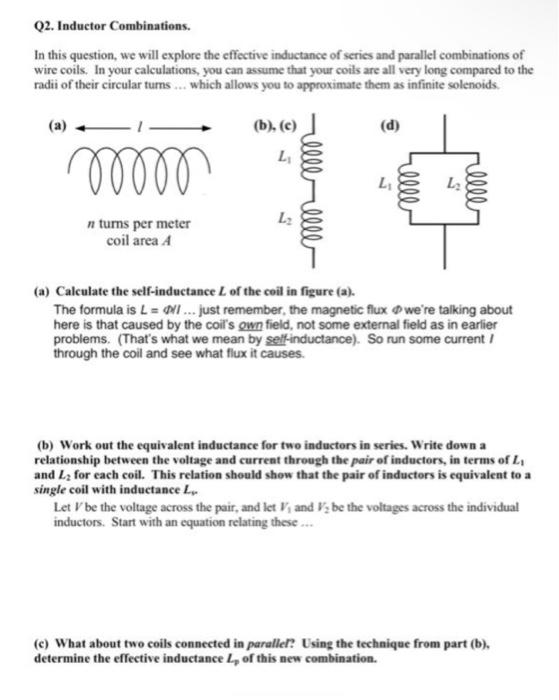 Solved Q2. Inductor Combinations. In this question, we will | Chegg.com