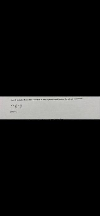 Solved y+2xy=yyy(x)=2 | Chegg.com