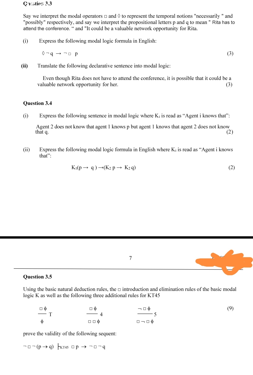 Solved Qucstio: 3.3Say we interpret the modal operators | Chegg.com