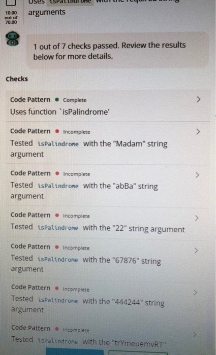 Solved Write a program that uses the function isPalindrome | Chegg.com
