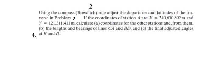 2 Using the compass (Bowditch) rule adjust the | Chegg.com