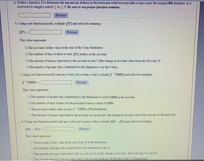 Solved a. Define a function f to determine the amount in | Chegg.com