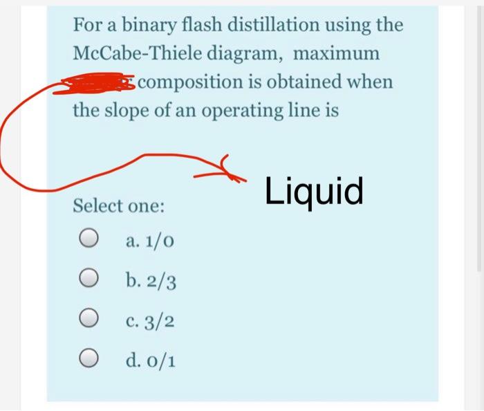 Solved For a binary flash distillation using the | Chegg.com