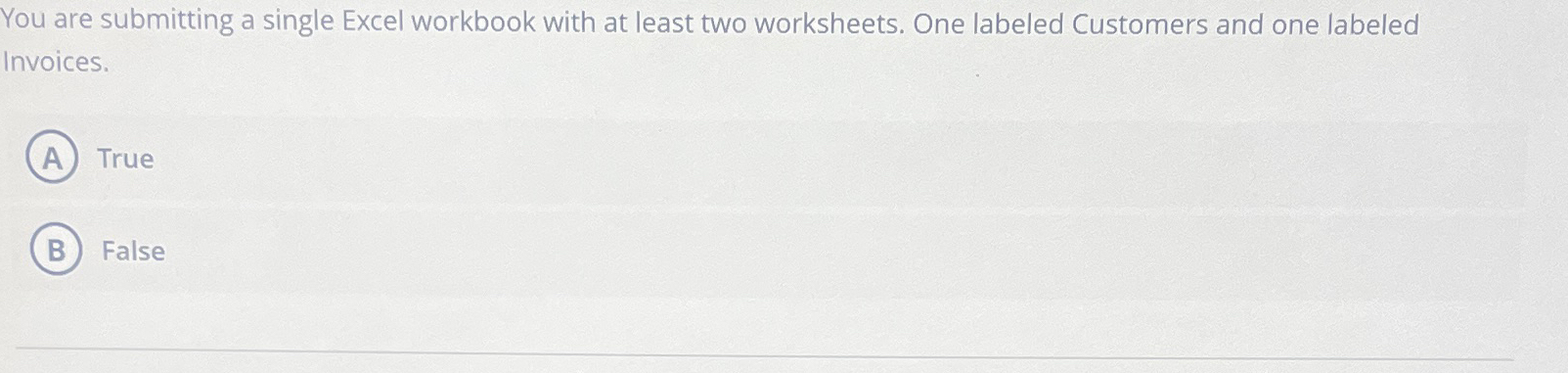 Solved You are submitting a single Excel workbook with at | Chegg.com