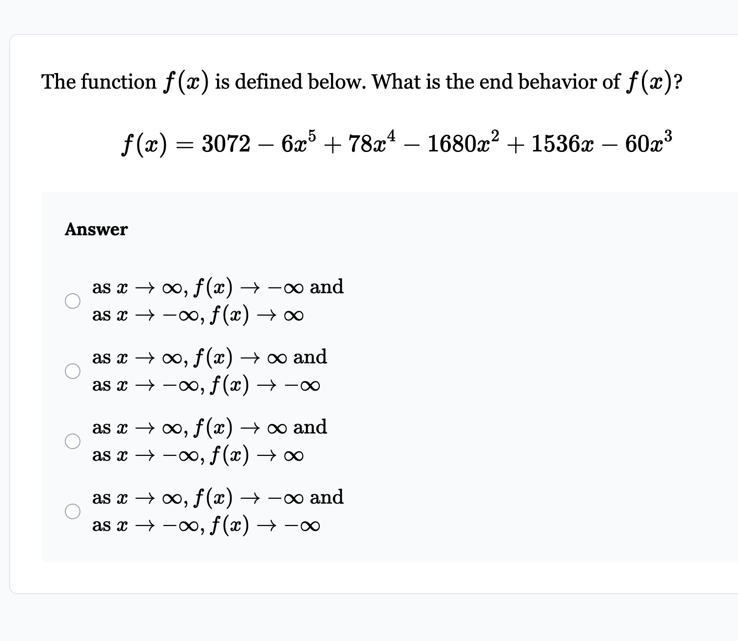 Solved The function f(x) ﻿is defined below. What is the end | Chegg.com