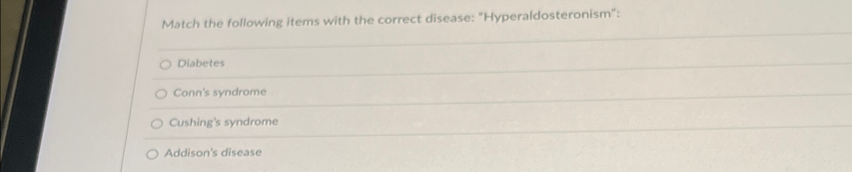 Solved Match the following items with the correct disease: | Chegg.com