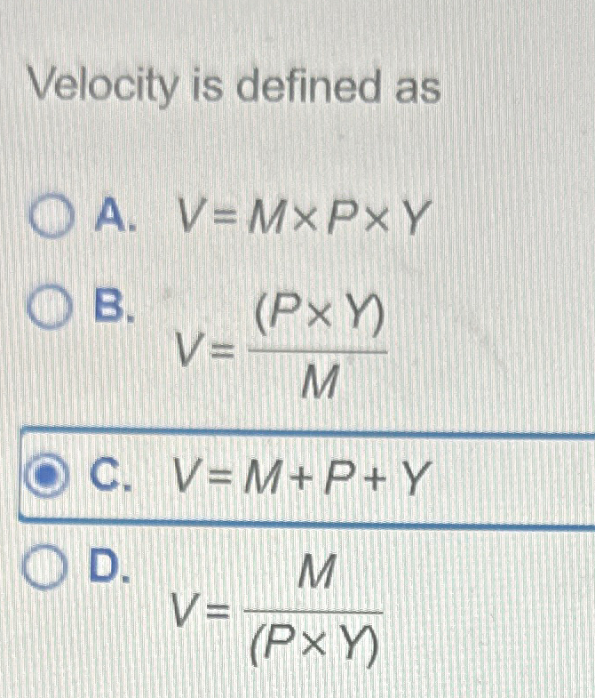 Solved Velocity is defined | Chegg.com