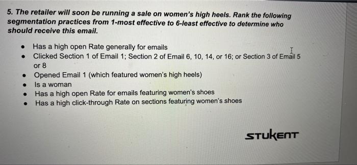 Solved 5. The retailer will soon be running a sale on | Chegg.com