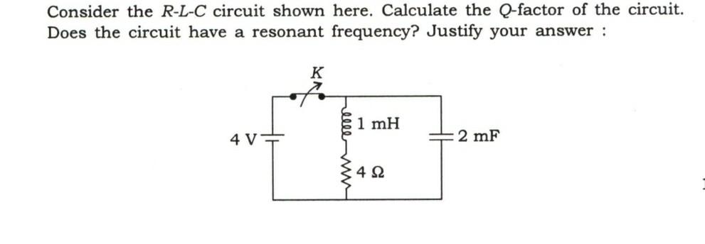 Solved Consider the \\( R-L-C \\) circuit shown here. | Chegg.com