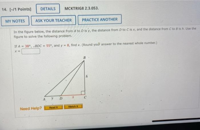 Solved In the figure below, the distance from A to D is y, | Chegg.com