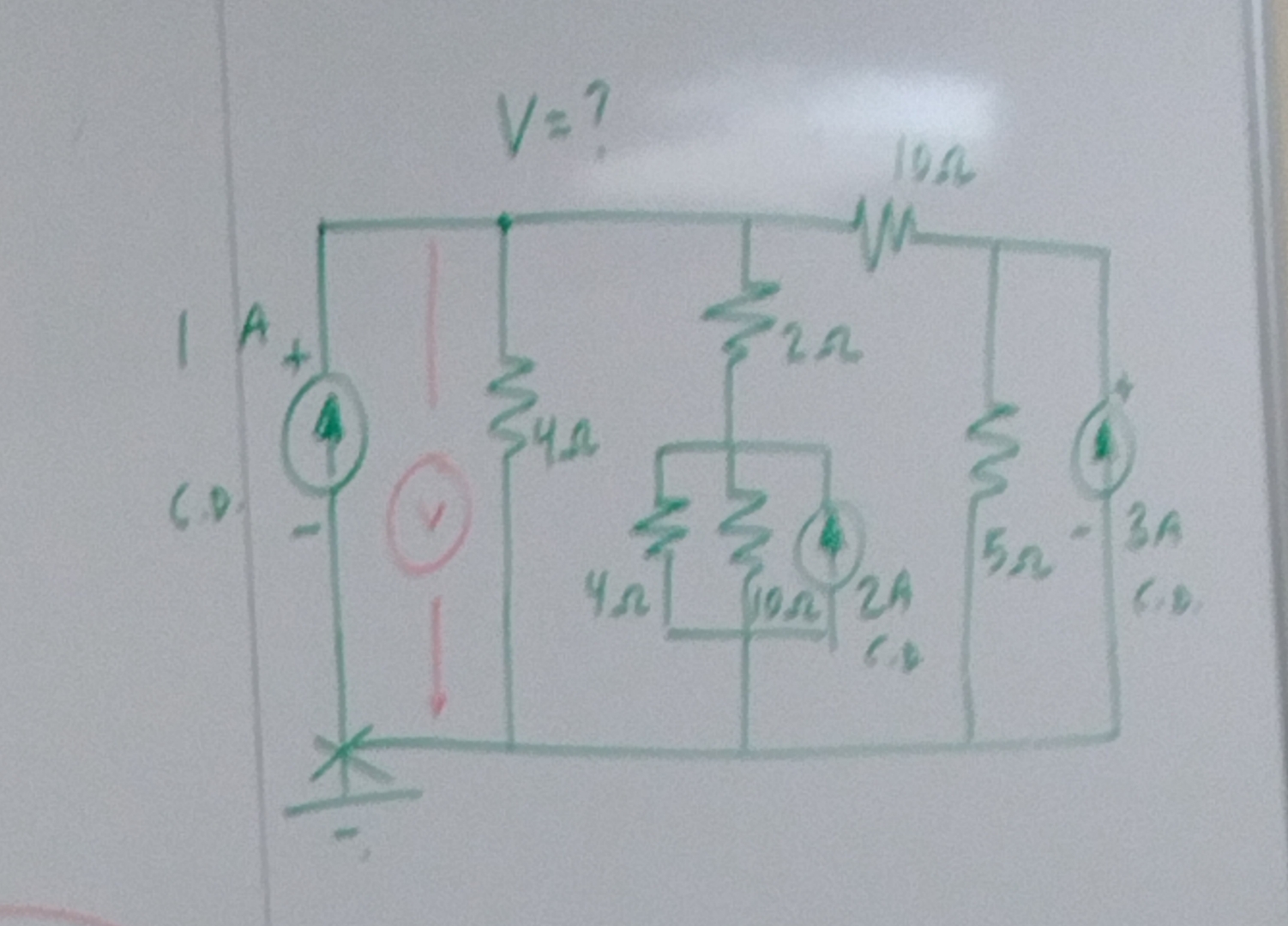 Solved Determine the voltage of this circuit by node method | Chegg.com