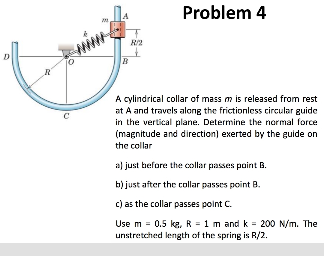 Solved Problem 4A cylindrical collar of mass m ﻿is released | Chegg.com