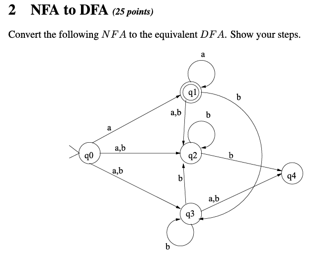 Solved NFA to DFA Convert the following NFA to the | Chegg.com Solved NFA to DFA Convert the following NFA to the | Chegg.com