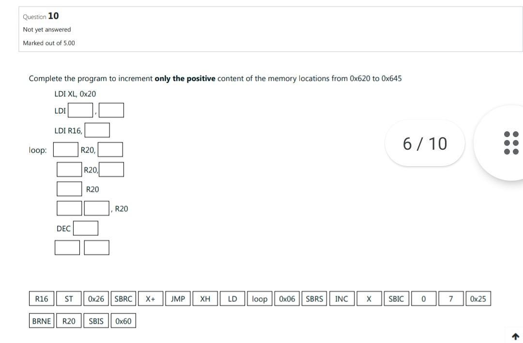 Solved Question 10 Not yet answered Marked out of 5.00 | Chegg.com